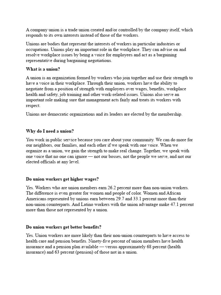 Union | PDF | Negotiation | Trade Union