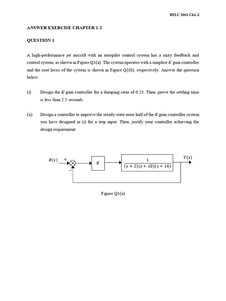 Ex Ch1-2 (Answer) | PDF | Control Theory | Analog Circuits