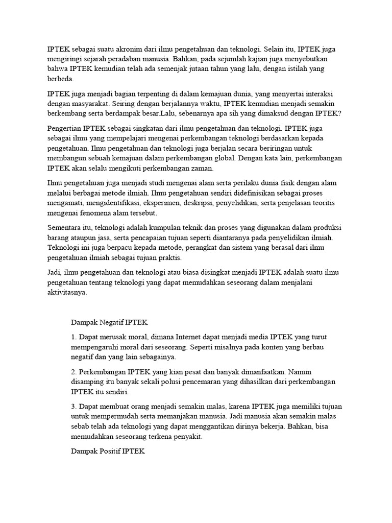 Perkembangan Iptek Sosial | PDF | Ilmu Sosial