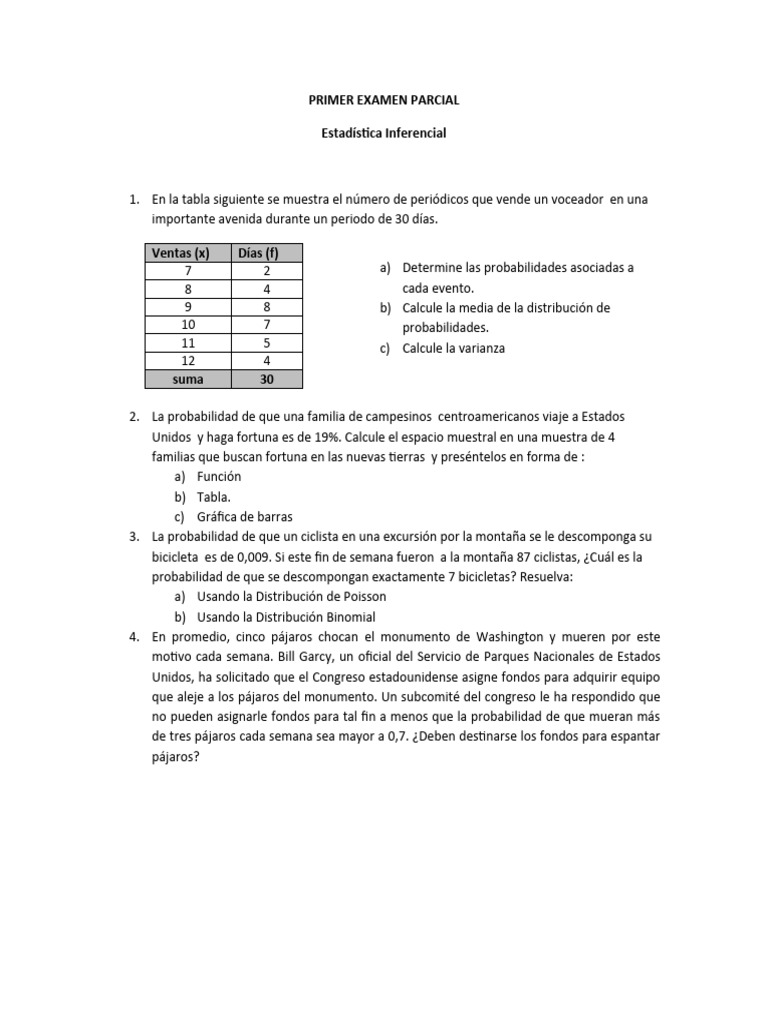 Primer Examen Parcial | PDF