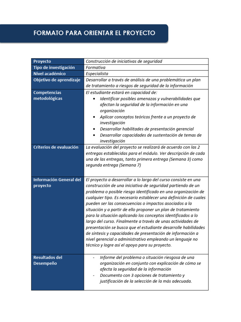 Guia de Proyectos-5 | PDF | Seguridad de información | Evaluación
