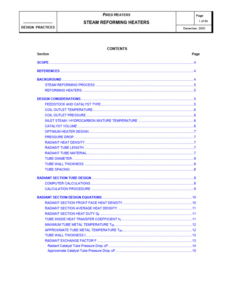 Steam Reforming Heater Design Practices | PDF | Pipe (Fluid Conveyance ...