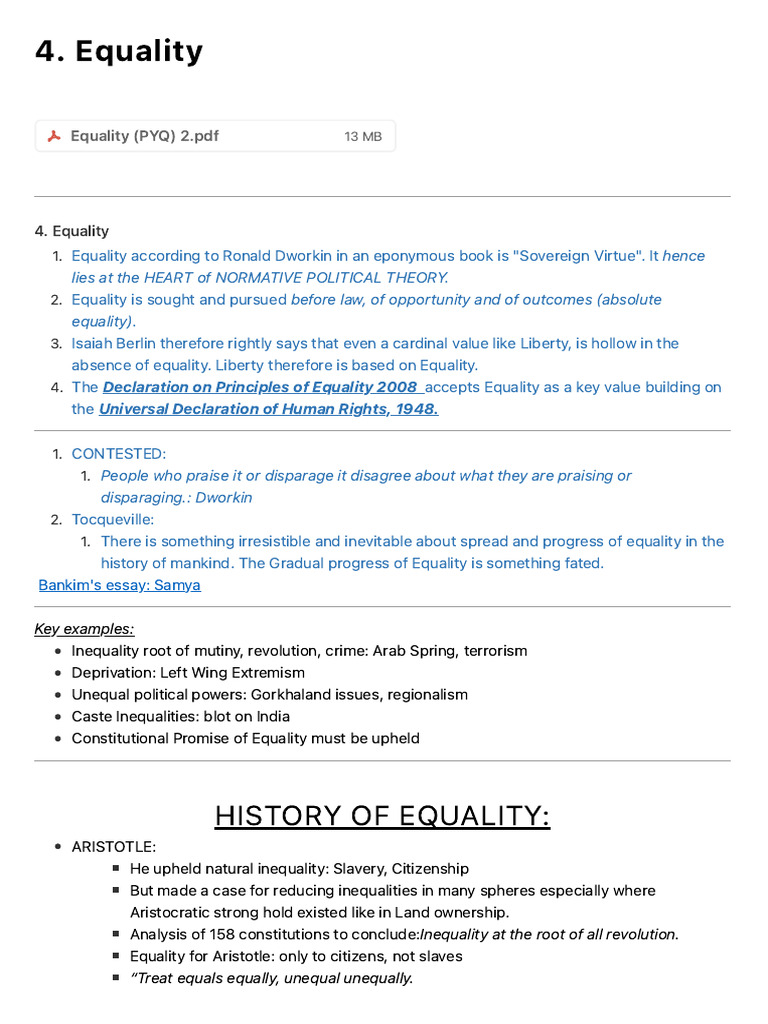 Equality. | PDF | Social Equality | Egalitarianism