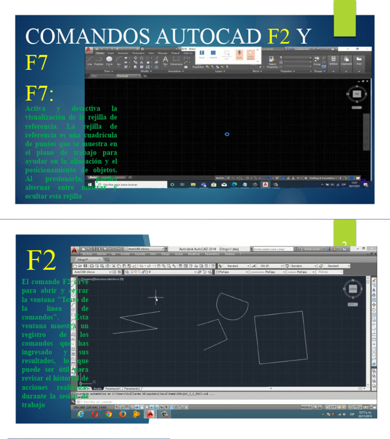 Comandos Autocad F2 y F7 | PDF | Informática