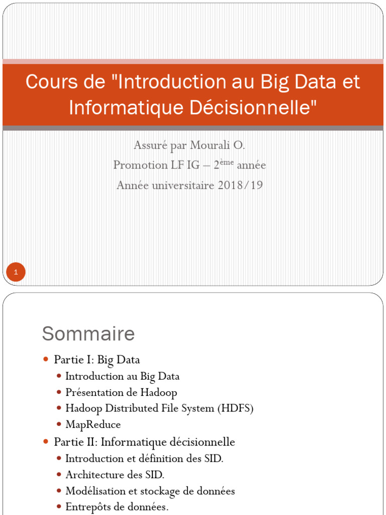 Cours de Big Data LF2 IG ESB | PDF | Apache Hadoop | MapReduce