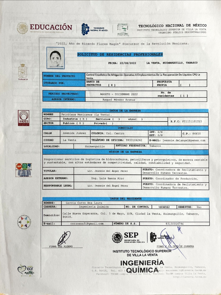 Expediente Digital - Residencia - Ana Laura García Corzo - 18E60182 ...