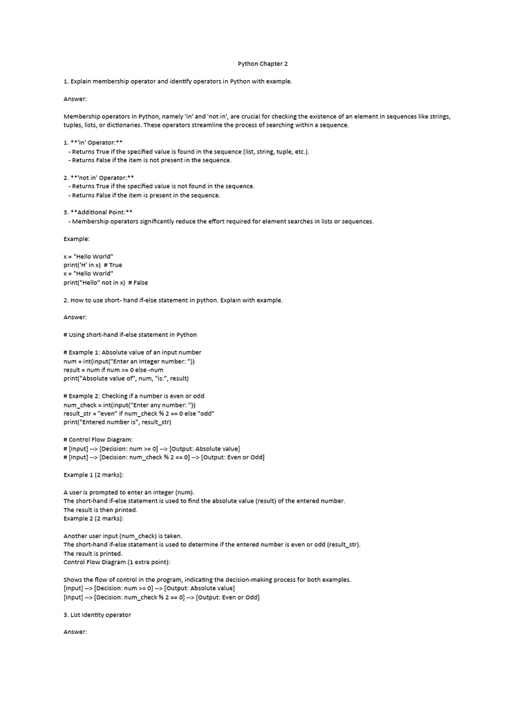 Python Chapter 2 | Download Free PDF | Computer Programming | Computing