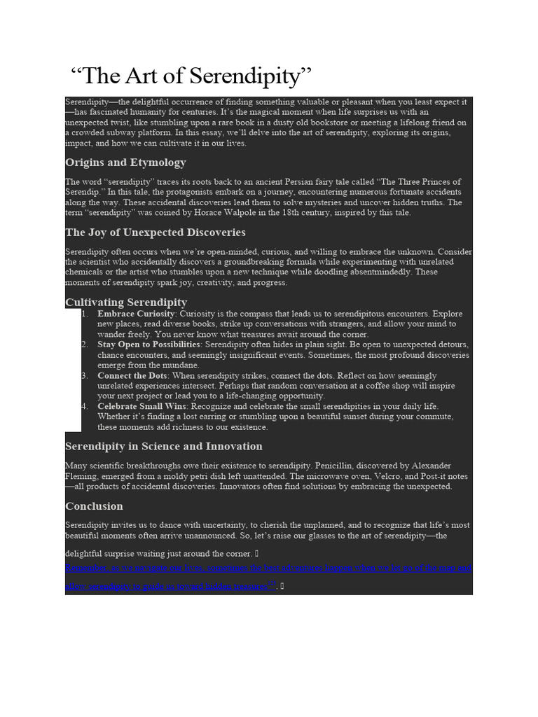 The Art of Serendipity | PDF