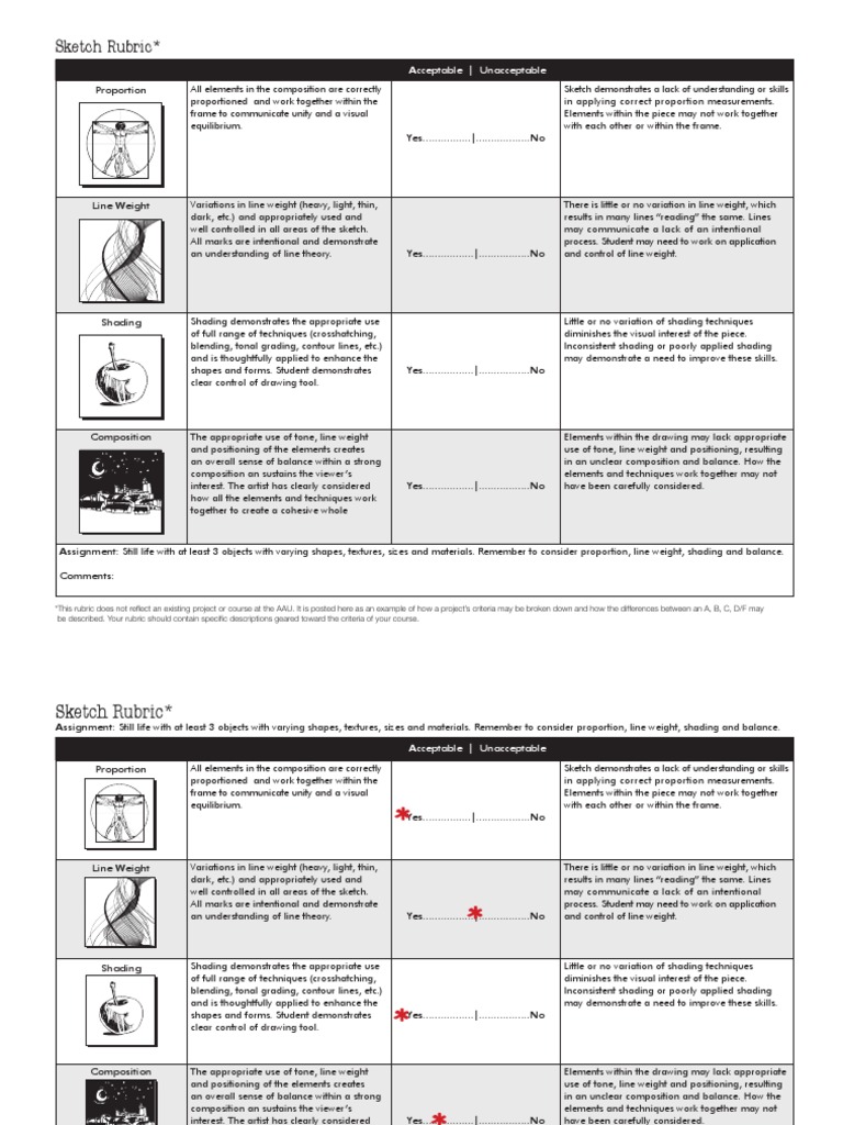 Sketch Rubric | PDF | Composition (Visual Arts) | Rubric (Academic)