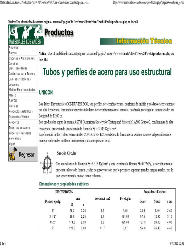 Tubos y Perfiles de Acero para Uso Estructural | PDF | Mecánica ...
