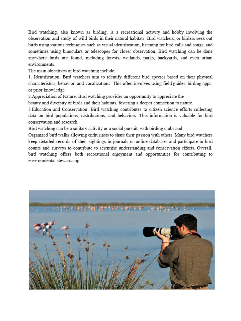 Evs Report Pdf Conservation Biology Birdwatching