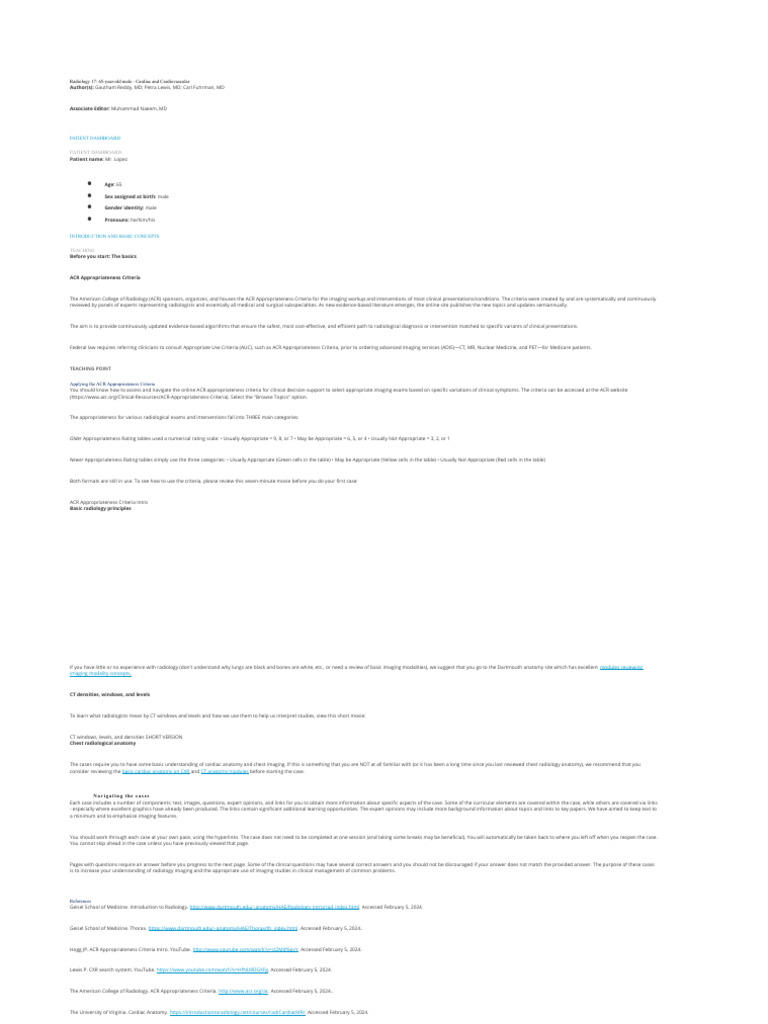 Radiology Case Study for Clinicians | PDF | Echocardiography ...