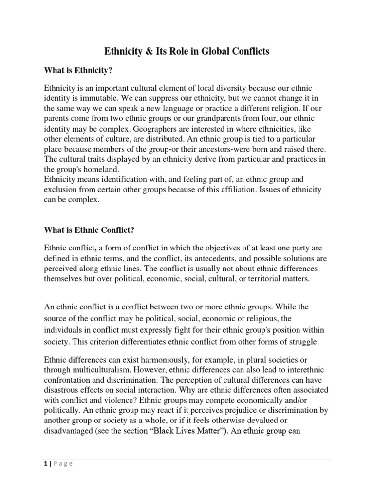 Ethnicity's Impact on Global Conflicts | PDF | Rohingya People ...