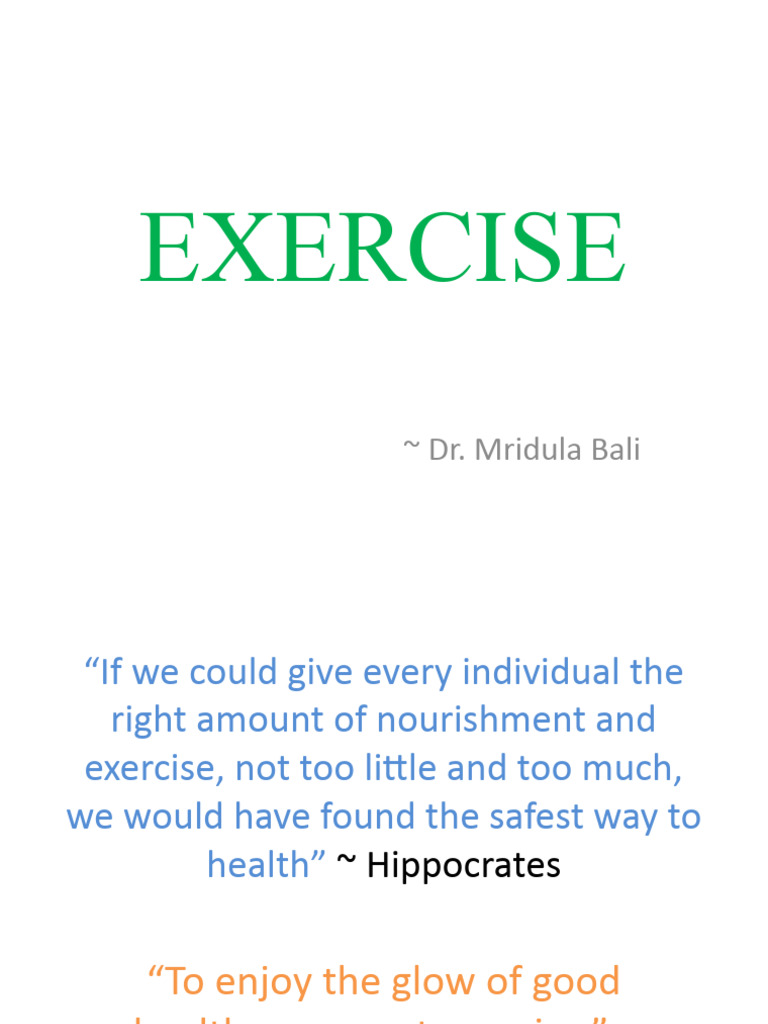 Exercise (Health-Enhancing Behaviour) | PDF | Physical Fitness | Mental ...