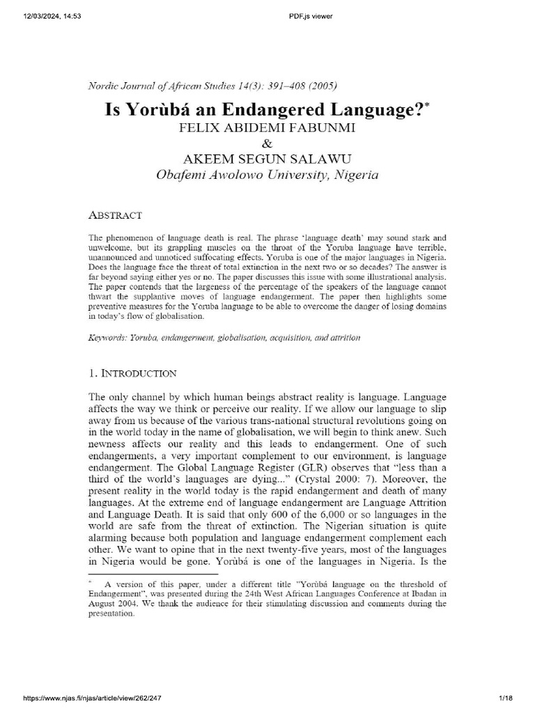 Yoruba | PDF