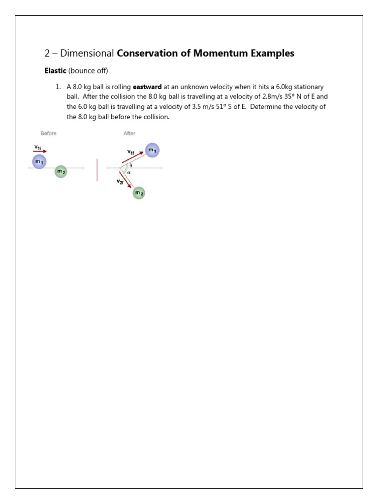 2-D Momentum Examples 2023 | PDF