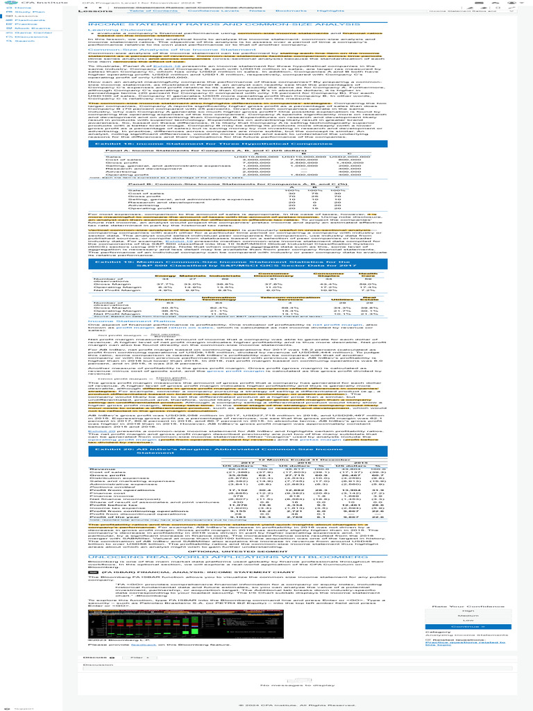 Income Statement Ratios and Common-Size Analysis | PDF | Gross Margin ...