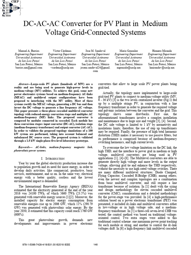 Medium Voltage PV Converter Design | PDF | Power Inverter | Power ...
