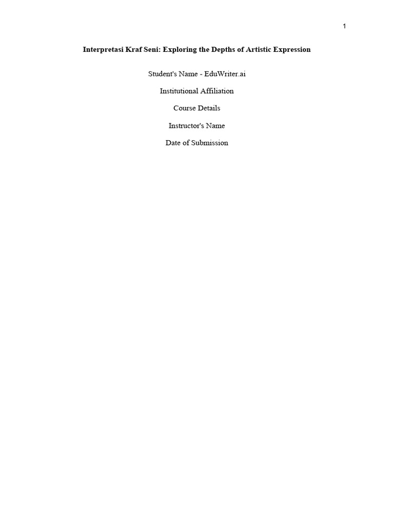 Interpretasi Kraf Seni | PDF | Liberal Arts Education | The Arts