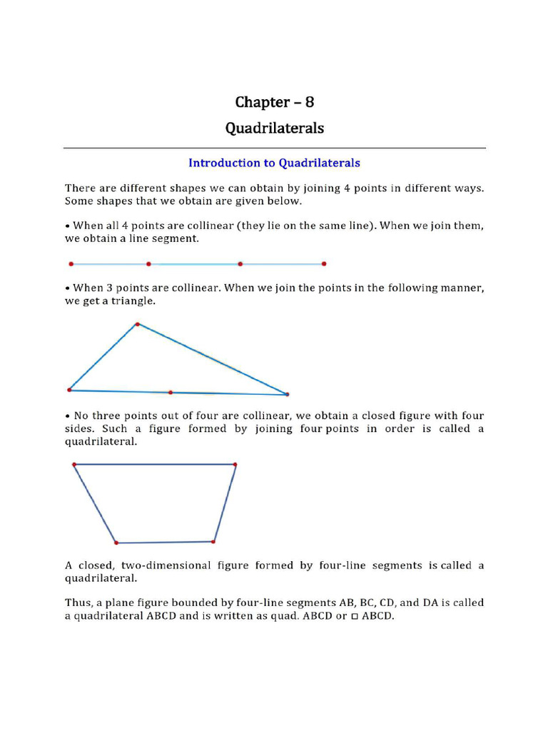 Quadrilaterals Class Note Pdf