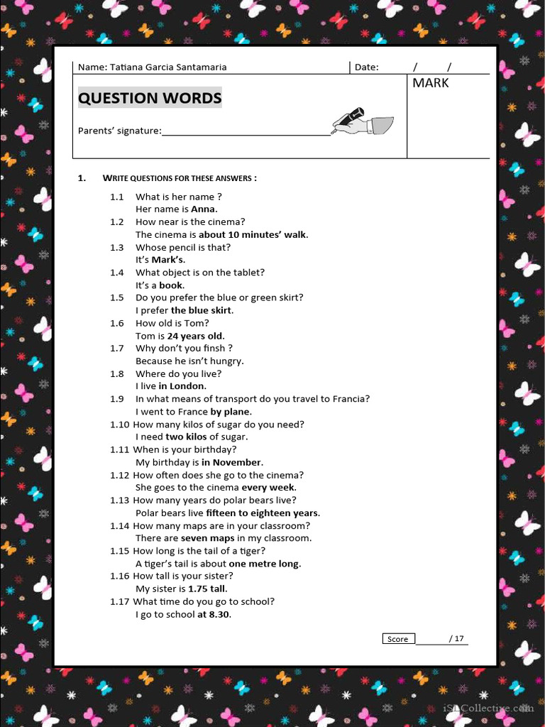 Question Words | PDF