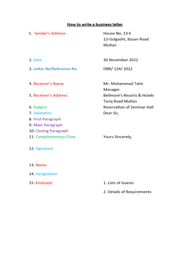 Business Letter Writing Guide | PDF