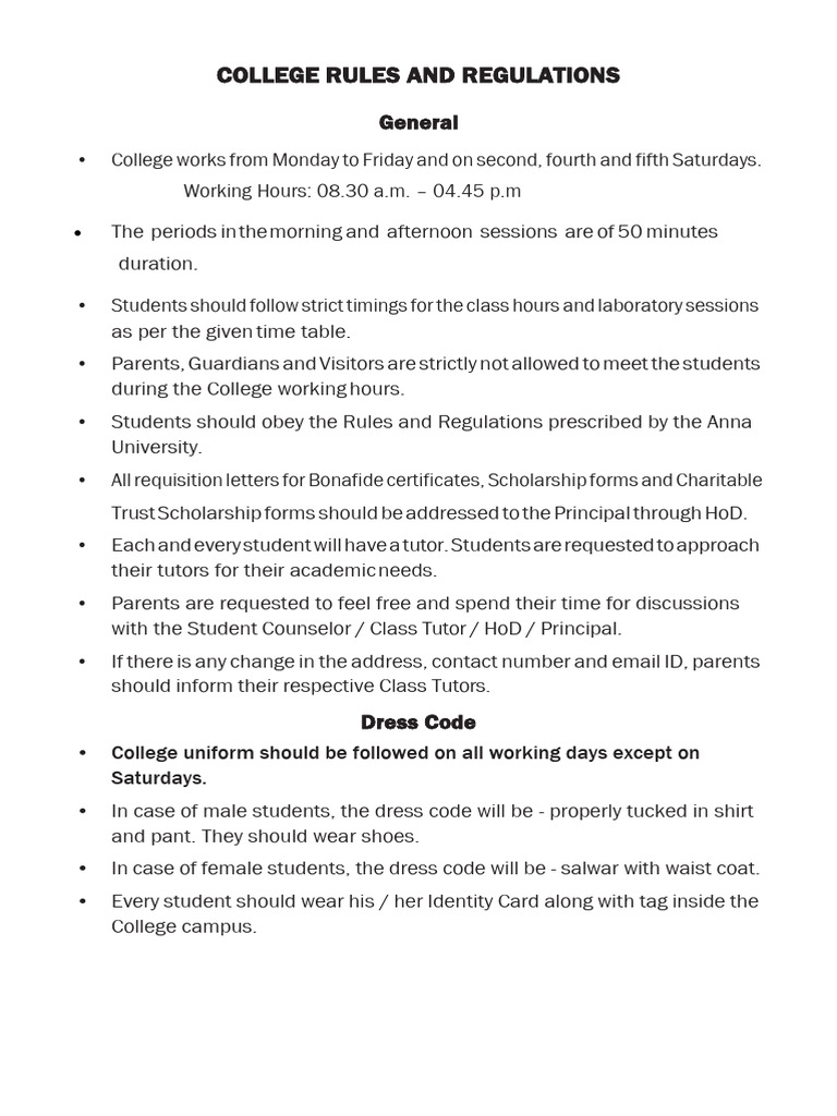 College Rules and Regulations | PDF | Libraries | Books