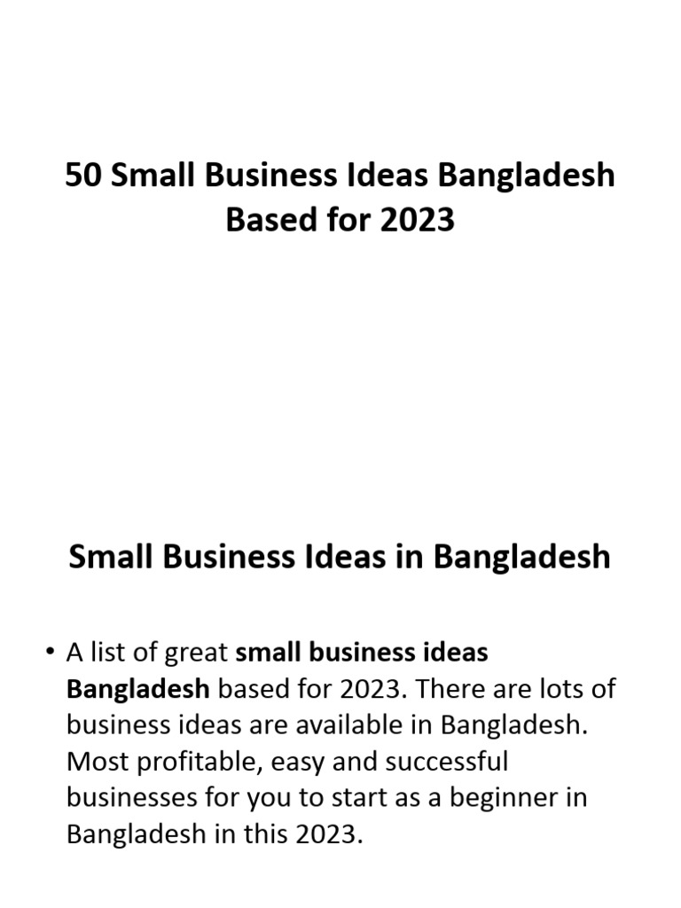 Top 50 Small Business Ideas in Bangladesh | PDF | Farms | Agriculture
