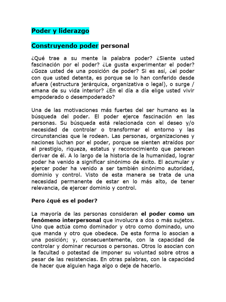 Cómo Funciona El Poder | PDF | Liderazgo | Aprendizaje