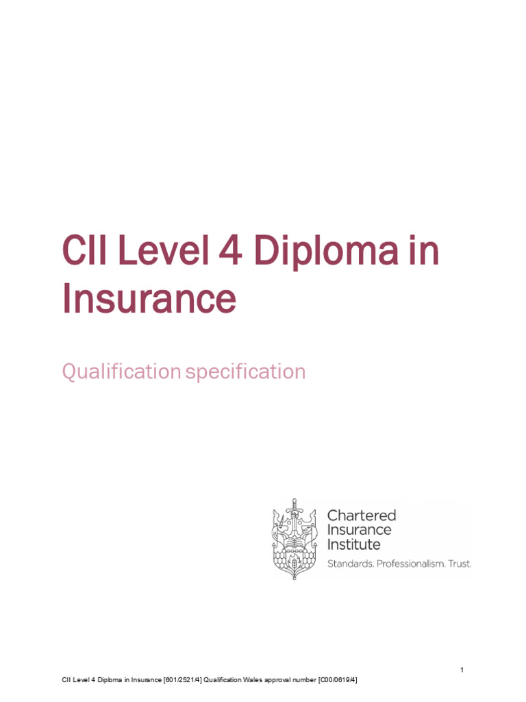 CII Level 4 Diploma in Insurance Overview | PDF | Insurance | Diploma