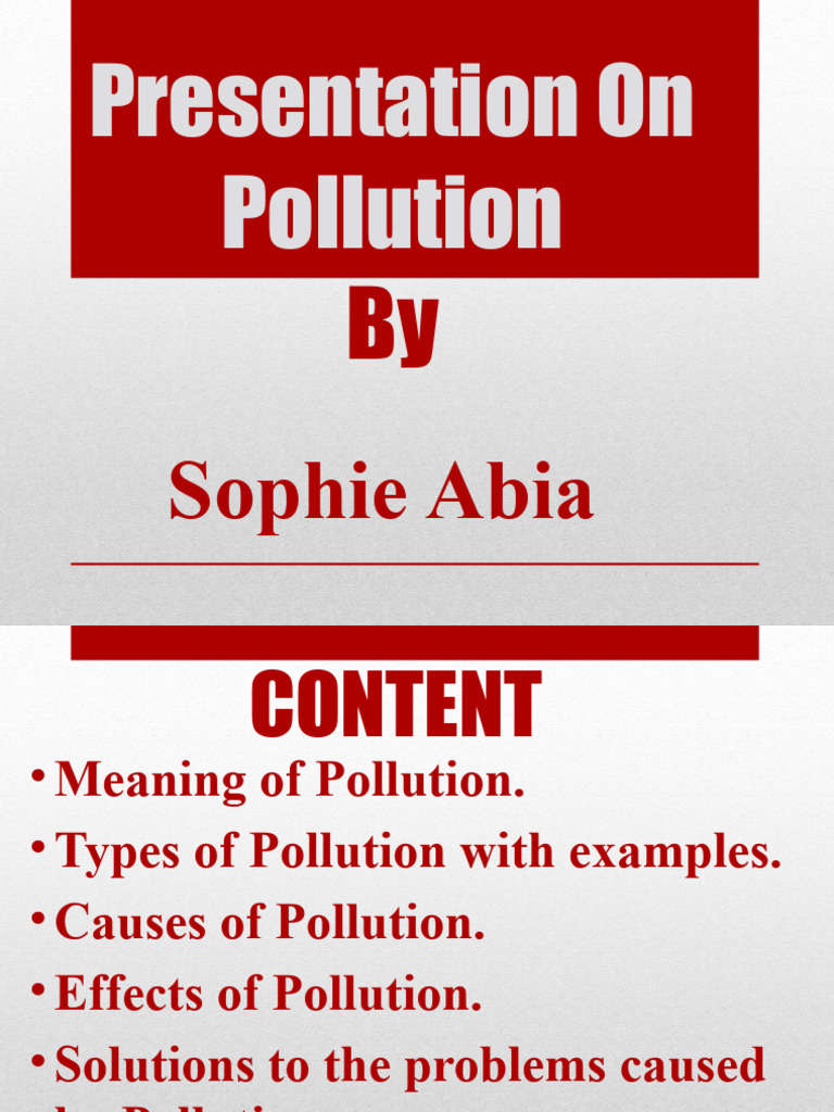 Sophie Abia | PDF | Waste | Water Pollution