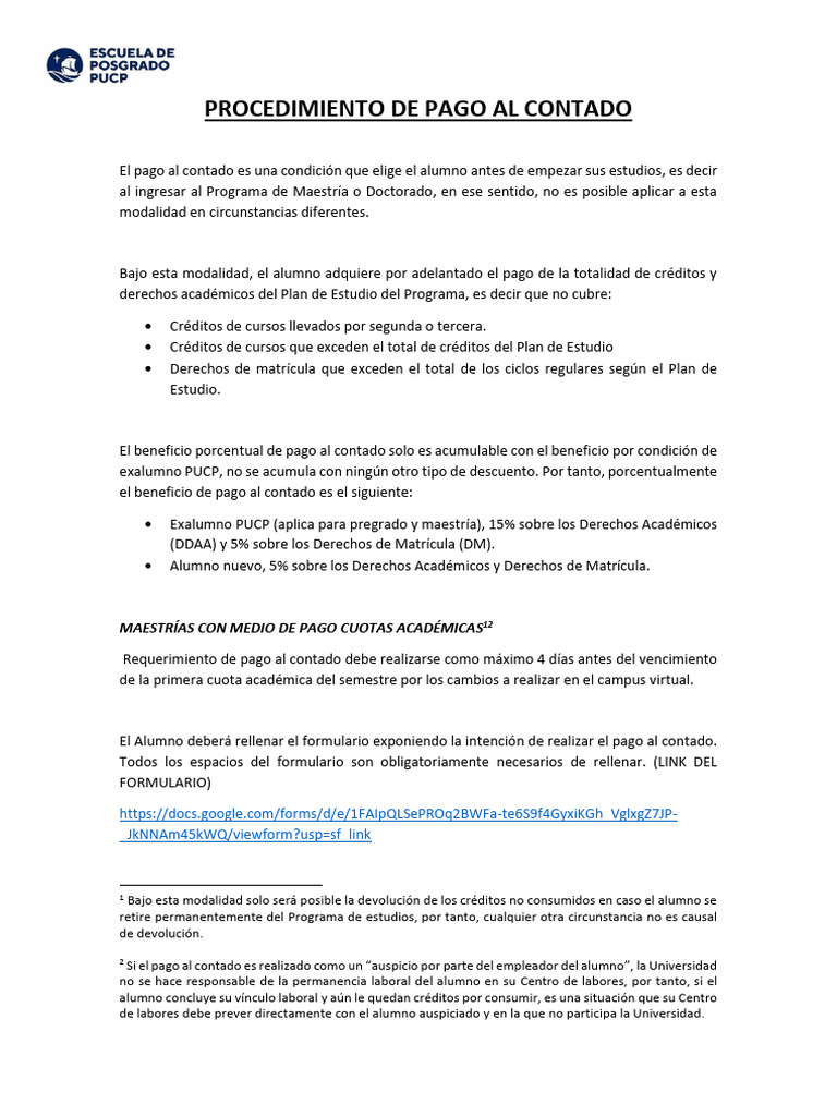 Procedimiento de Pago Al Contado Rev.24 2 | PDF