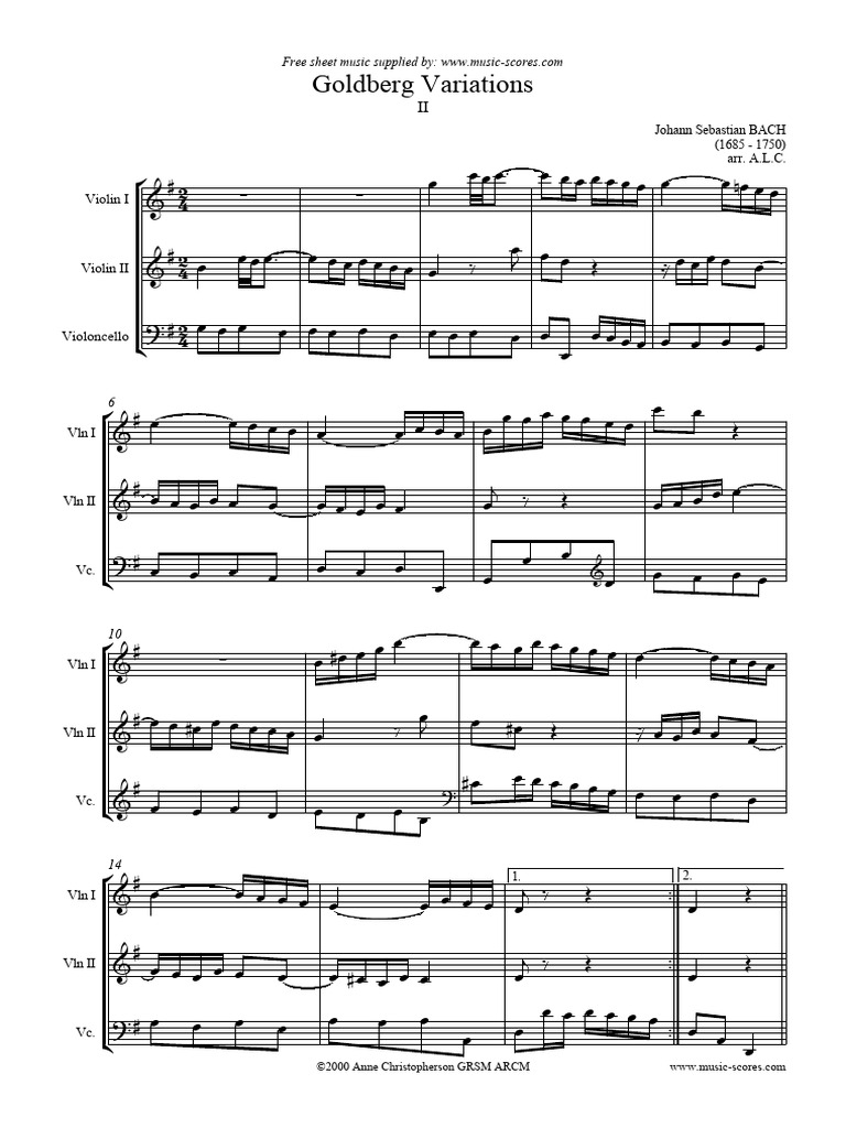Bach's Goldberg Variations for Strings | PDF | Compositions | Choral Music