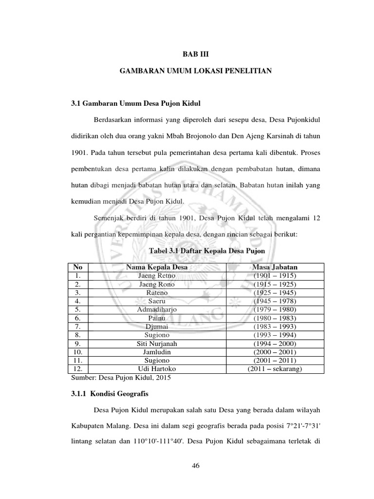 Sejarah dan Kondisi Desa Pujon Kidul | PDF