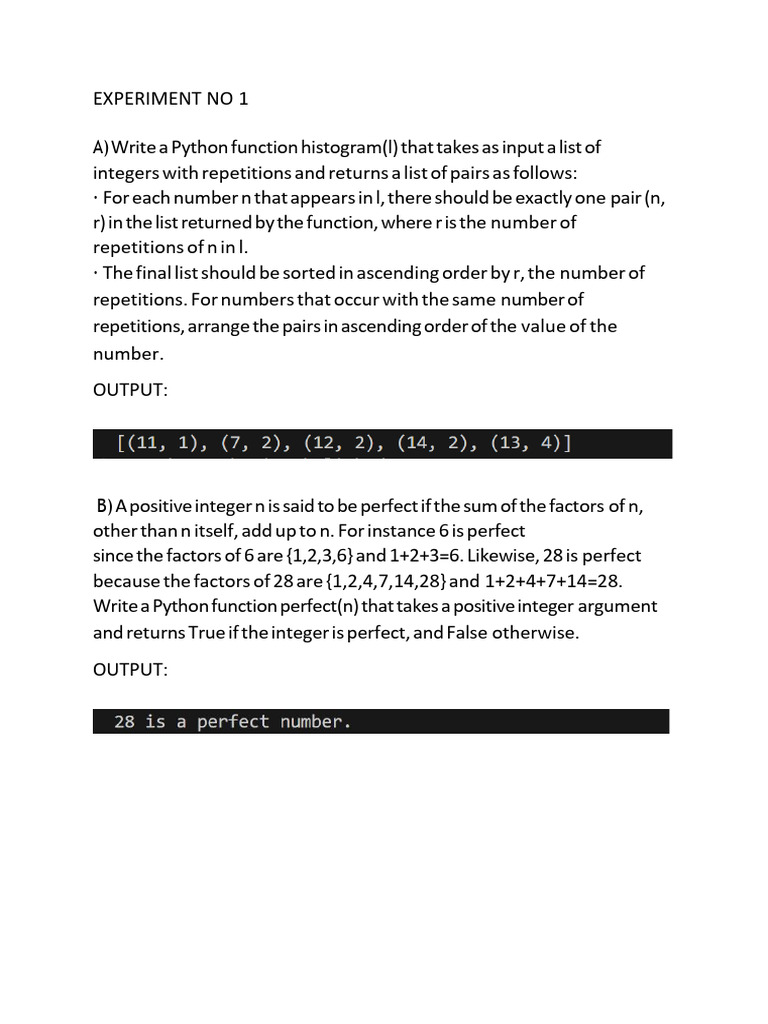 Python Outputs | Download Free PDF | Function (Mathematics) | Parameter (Computer Programming)