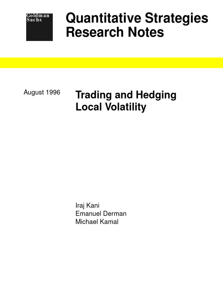 Trading And Hedging Local Volatility Pdf Option Finance Volatility Finance
