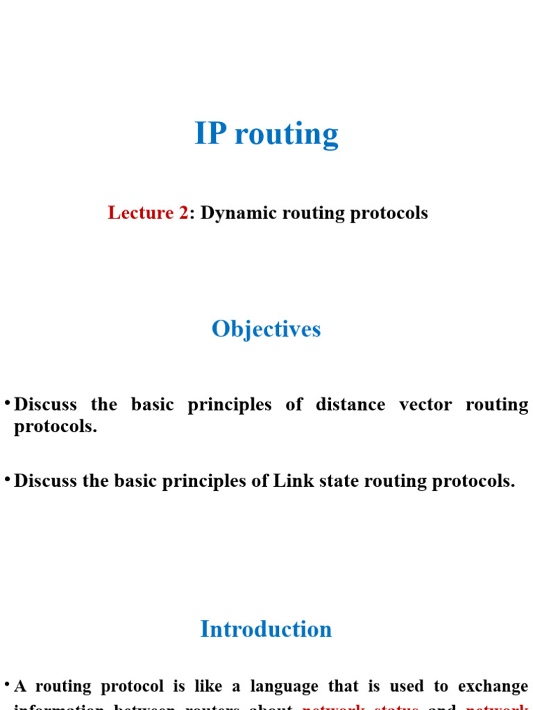 L2 - Dynamic Routing Protocols | PDF | Routing | Router (Computing)