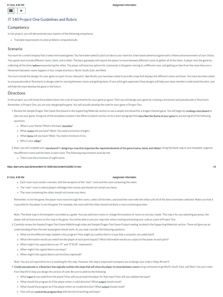 Project One Guidelines and Rubric - IT-140-15598-M01 Introduction To ... Project One Guidelines and Rubric - IT-140-15598-M01 Introduction To ...