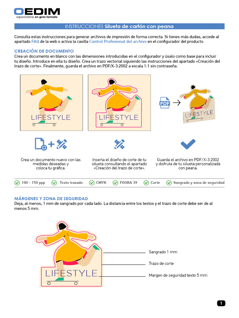 Oedim Instrucciones Silueta PLV Peana 69820 | PDF | Diseño gráfico ...