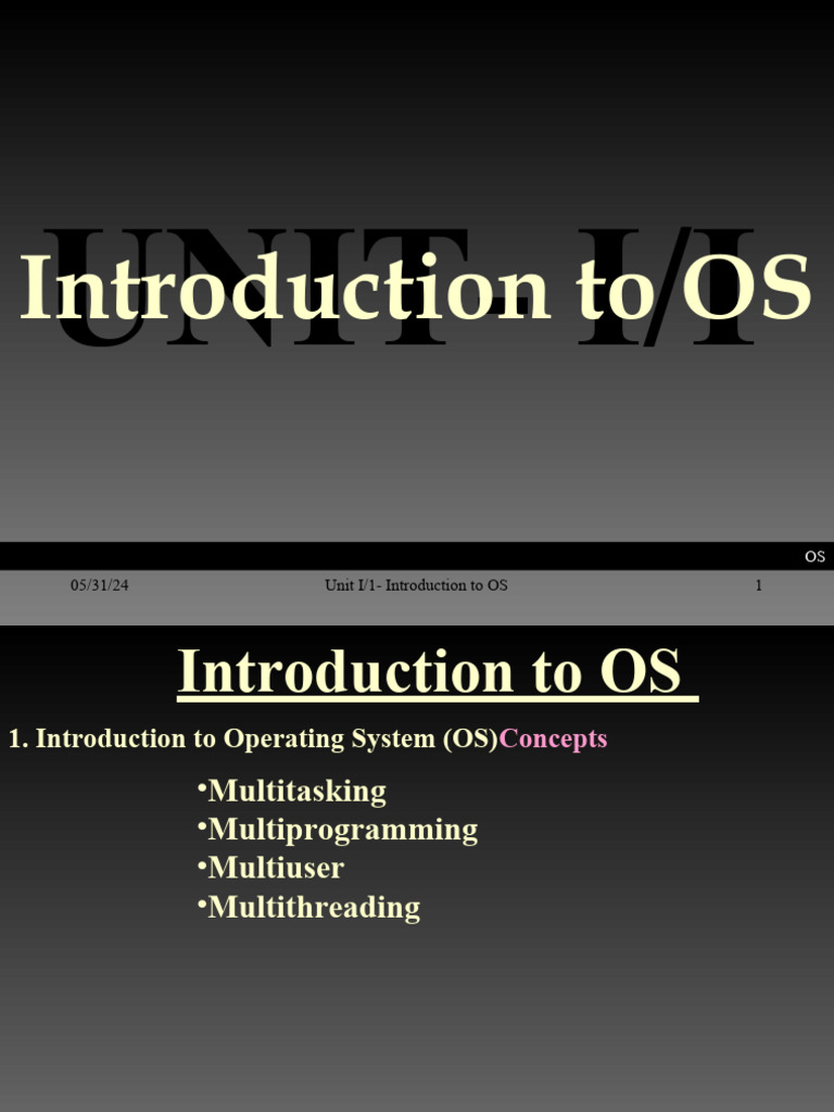 Unit I - OS | PDF | Operating System | Process (Computing)