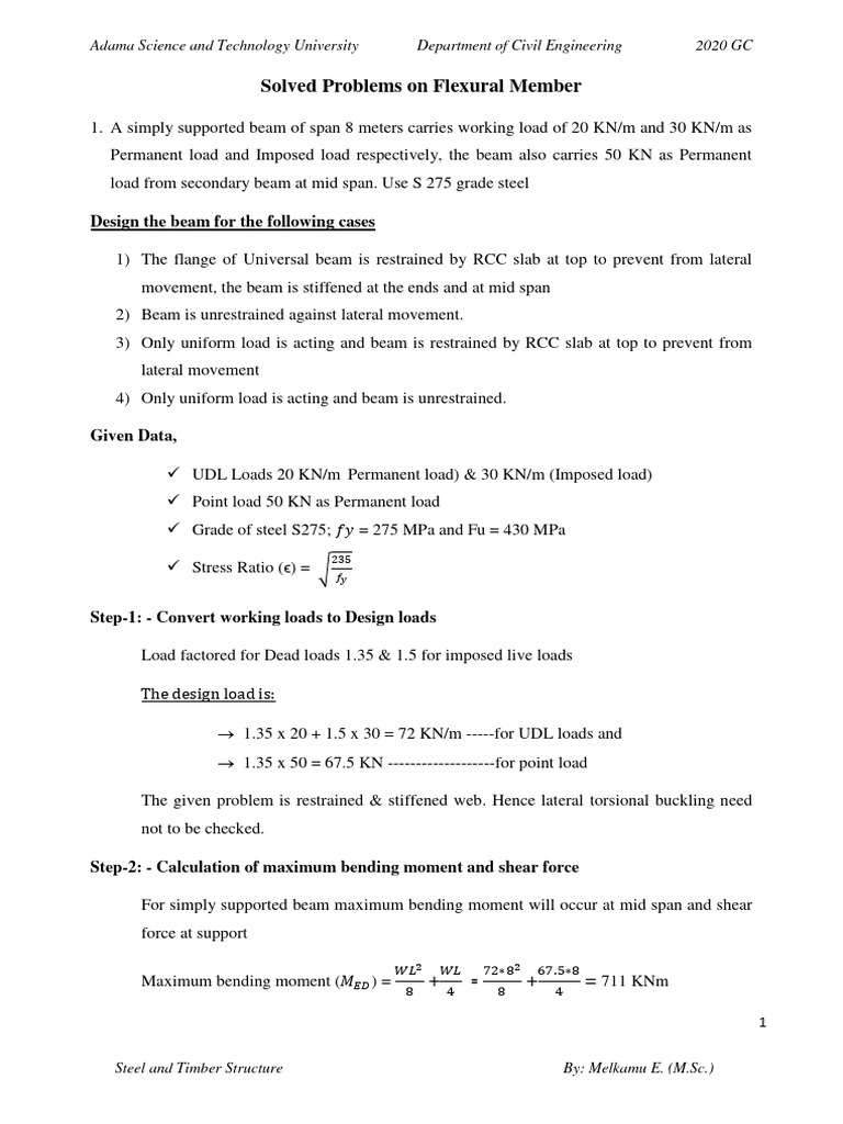 Solved Problems New | PDF | Buckling | Beam (Structure)
