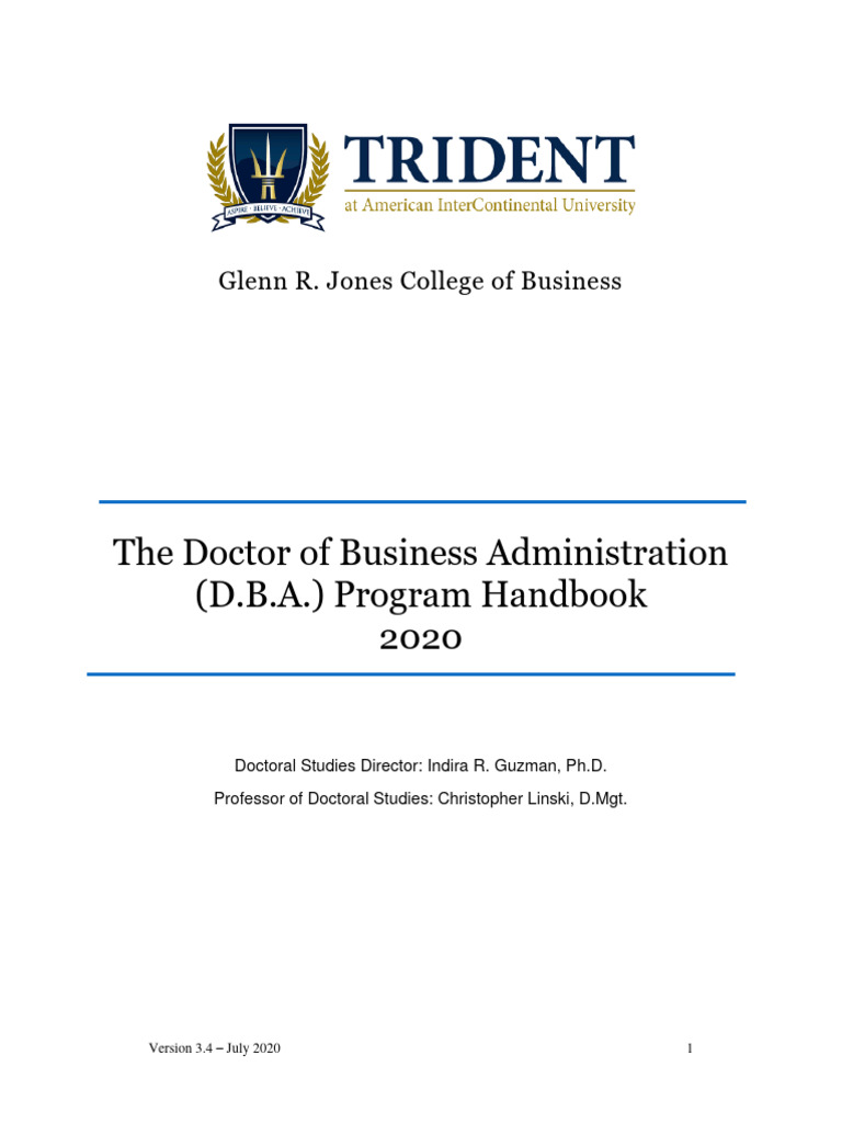 DBA Handbook | PDF | Institutional Review Board | Thesis