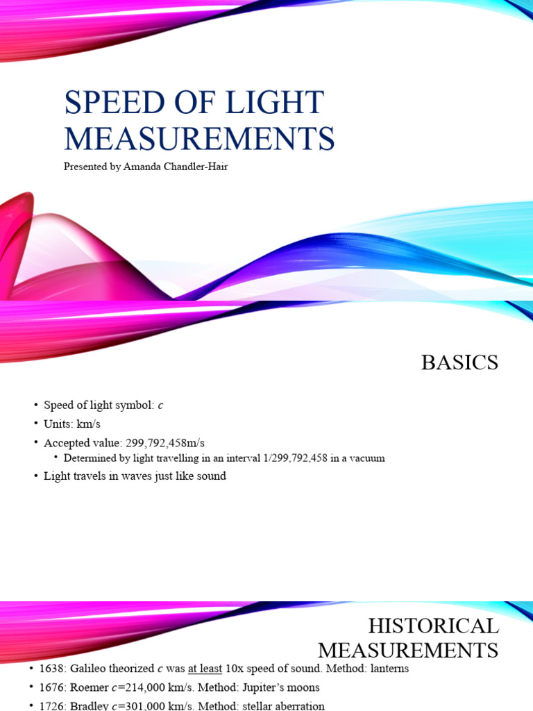 Speed of Light Measurement Methods | PDF | Light | Speed Of Light