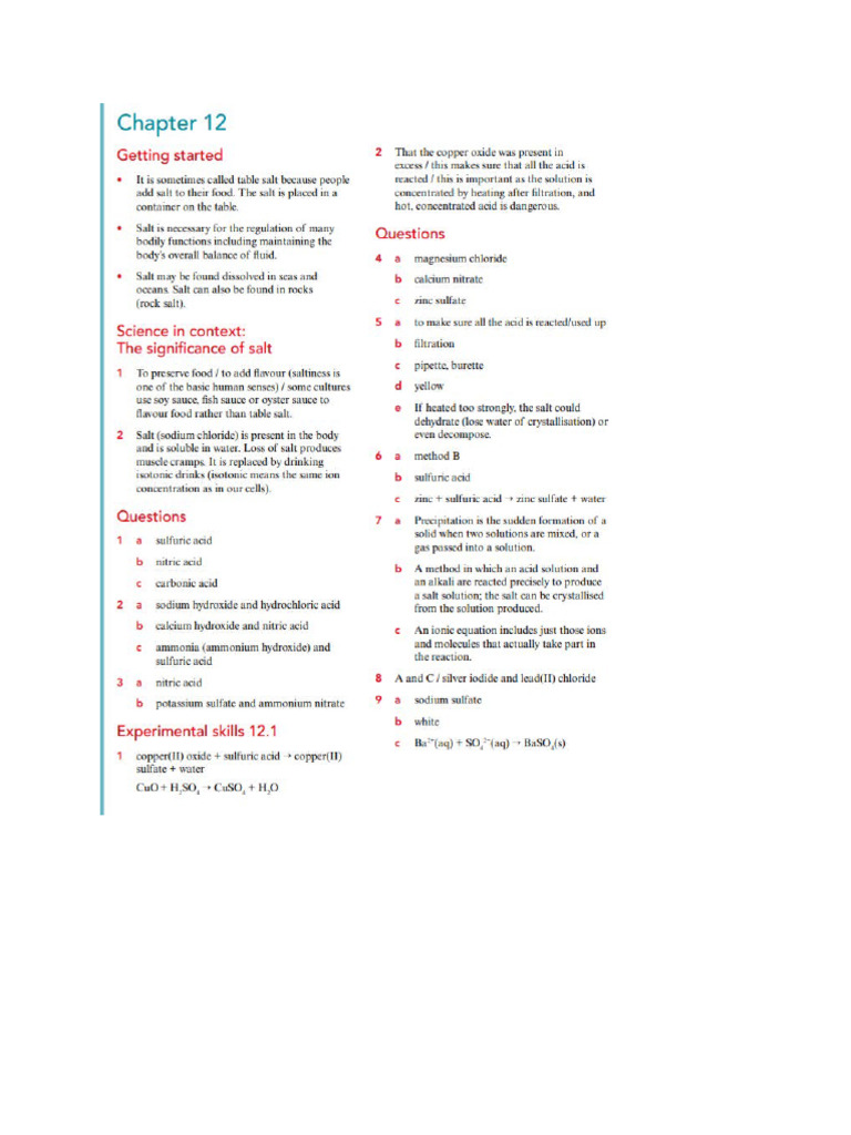CHP 12 Answer Key | PDF