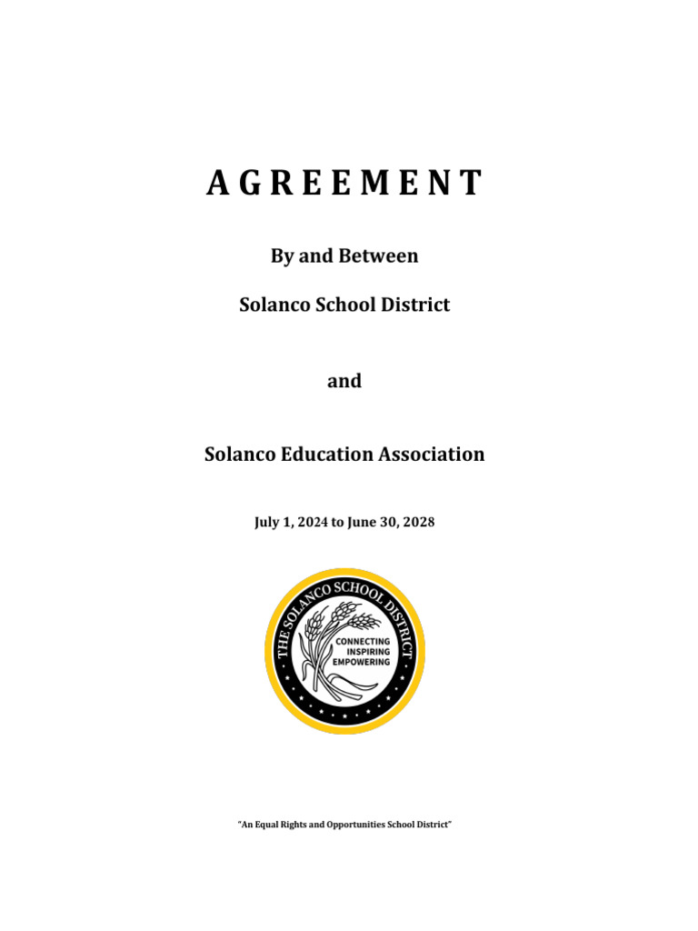 Solanco CBA 2024-28 | PDF | Teachers | Employment