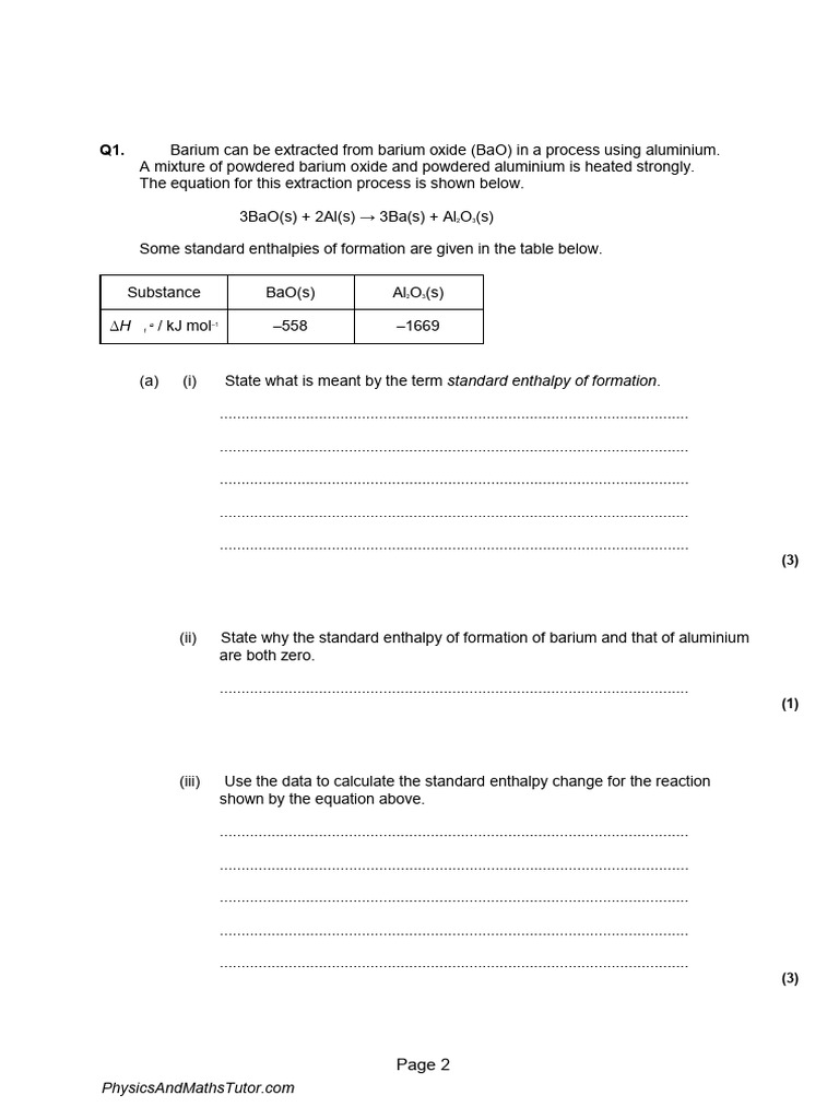 downloadChemistryA LevelTopic QsAQAPhysical I1.4 EnergeticsSet ...