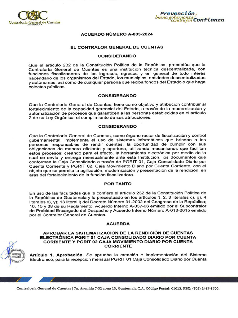 ACUERDO A 003version CGC | PDF