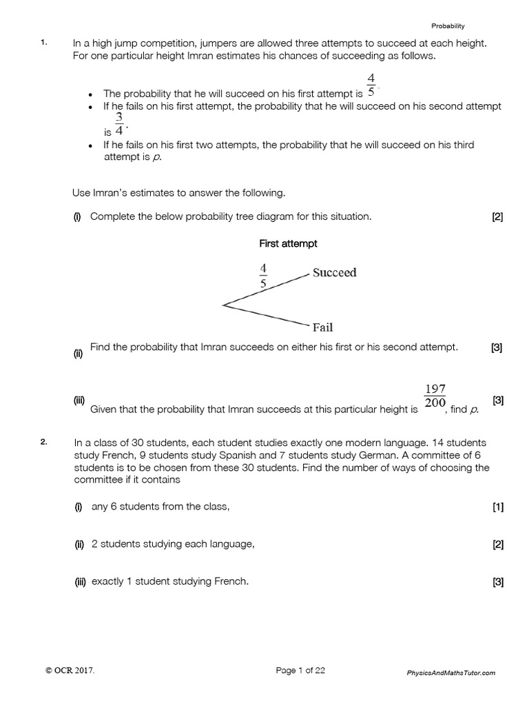 Probability | PDF | Probability Theory | Applied Mathematics Probability | PDF | Probability Theory | Applied Mathematics