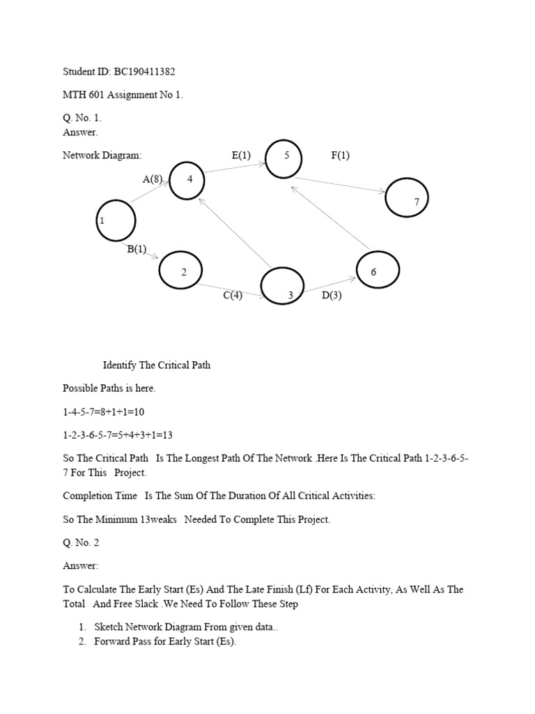 Hanan MTH 601 | PDF | Operations Research | Project Management