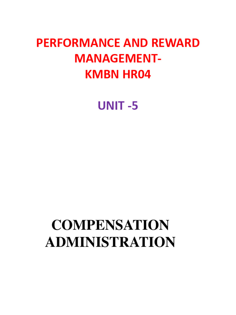 Compensation Administration Overview | PDF | Cost Of Living ...